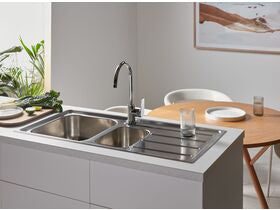 Posh Solus MK3 1 3/4 Bowl Inset Sink, 1 Taphole, Left Hand Bowl Stainl ...